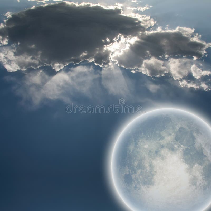 Giant bright moon stock image. Image of distant, cloudscape - 148274577