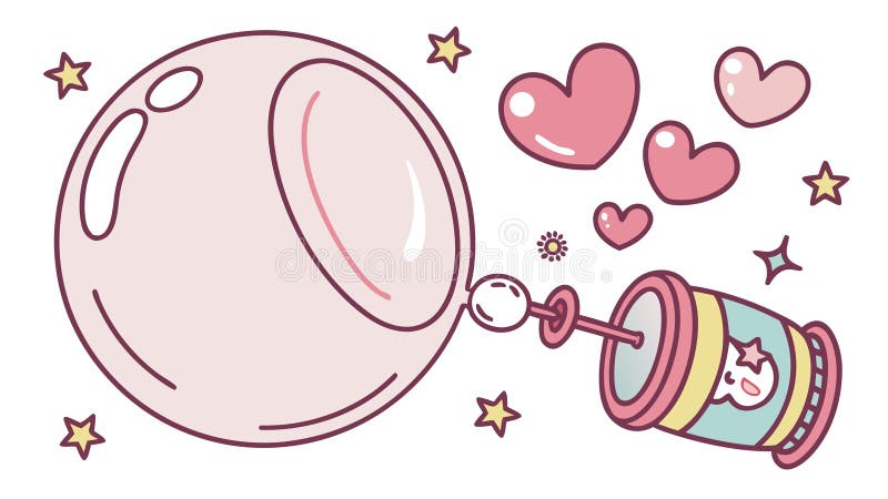Giant Bubble with Hearts, Romantic Whimsical Element, Vector Design ...