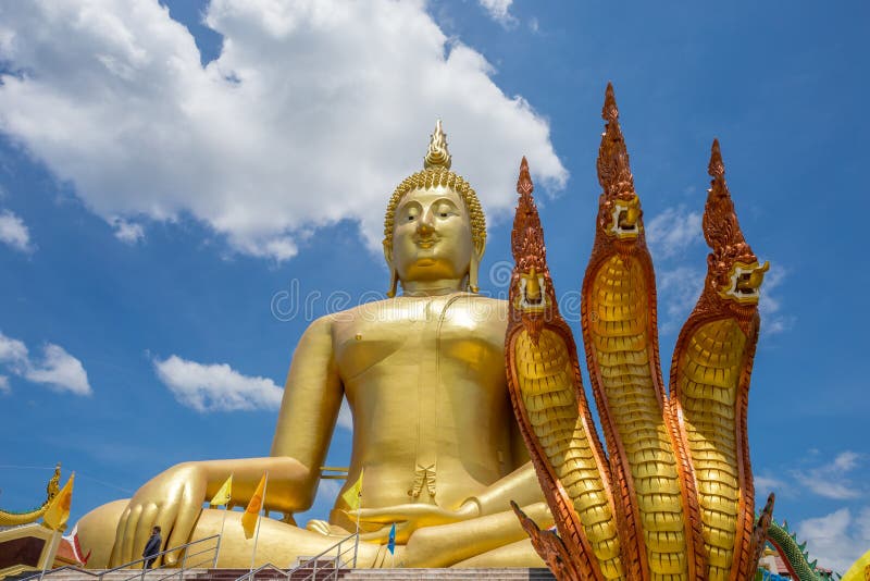 Giant buddha of Wat Muang stock photo. Image of temple - 56932468