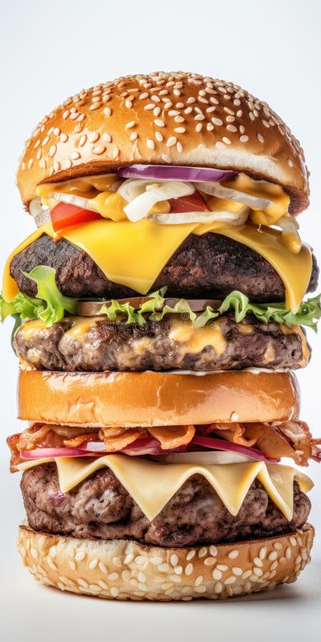 Giant burger isolated stock illustration. Illustration of bread - 274279871