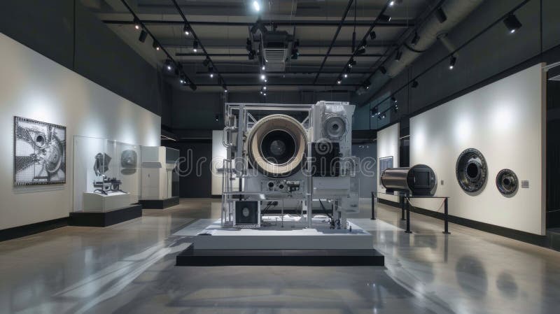 Giant Camera Exhibit at Modern Photography Museum Stock Illustration ...