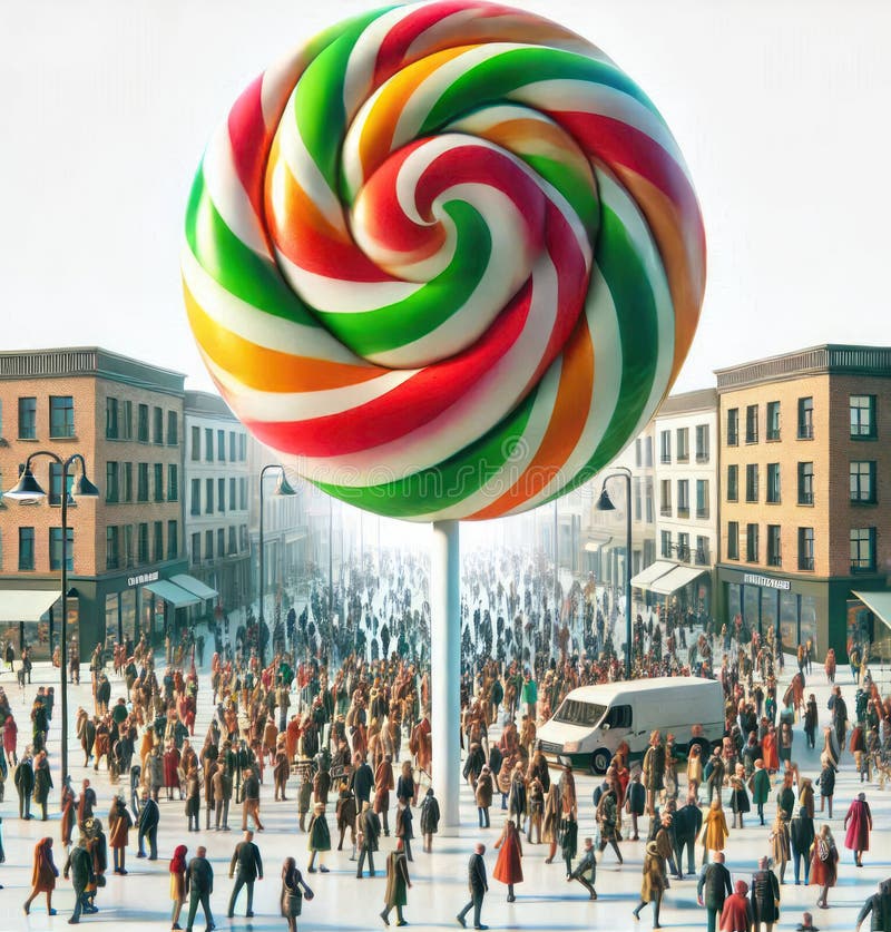 Giant Candy Candy among the Crowd. Stock Image - Image of sugar, bright ...