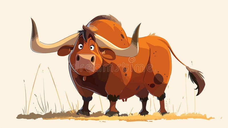 Giant Cartoon Ox Vector Illustration for Creative Projects and Design ...