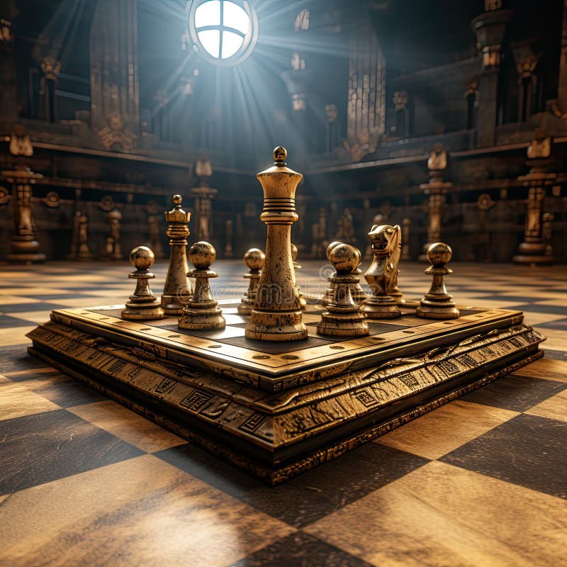 Giant Chess Board Digital Artistic Illustration Stock Illustration ...