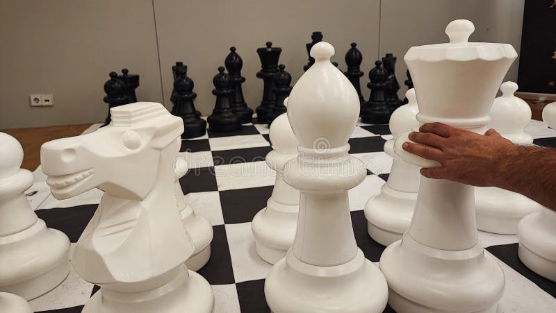 Giant Chess on Board Located on Ground Outdoor - Intellectual Game ...