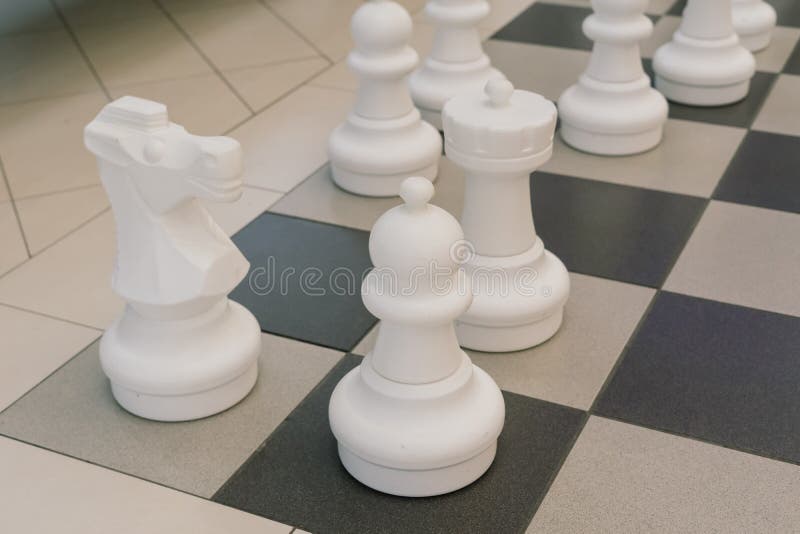 Giant Chess on the Board Located on the Ground Floor Stock Photo ...
