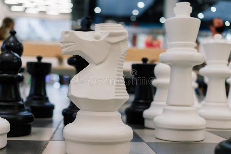 Giant Chess on the Board Located on the Ground Floor Stock Photo ...