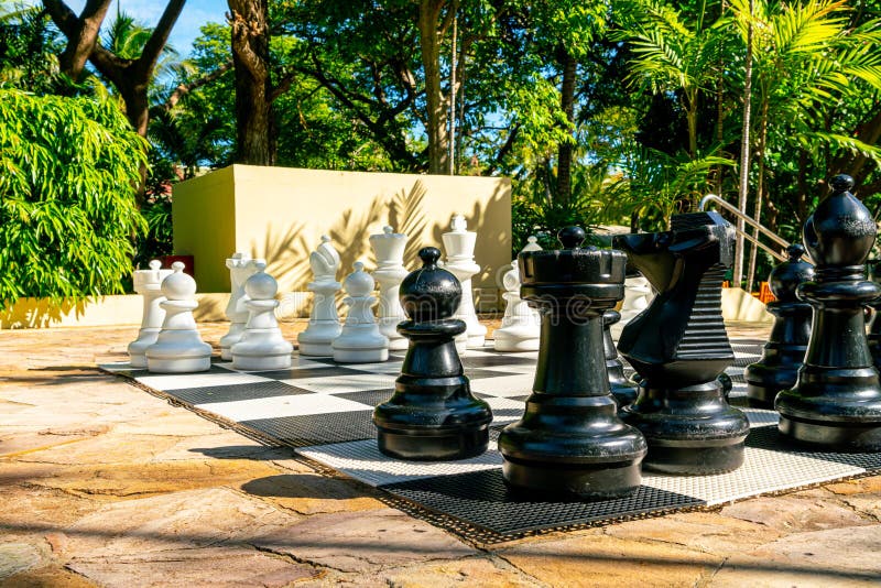 Giant chess on playground stock photo. Image of giant - 190643438