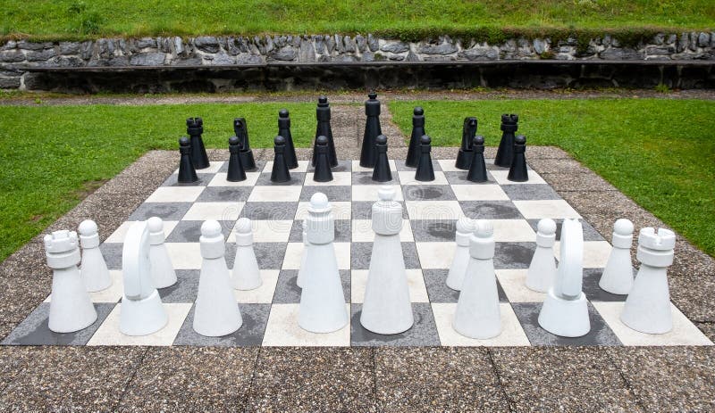 Giant chess stock photo. Image of lady, outdoor, play - 156459476