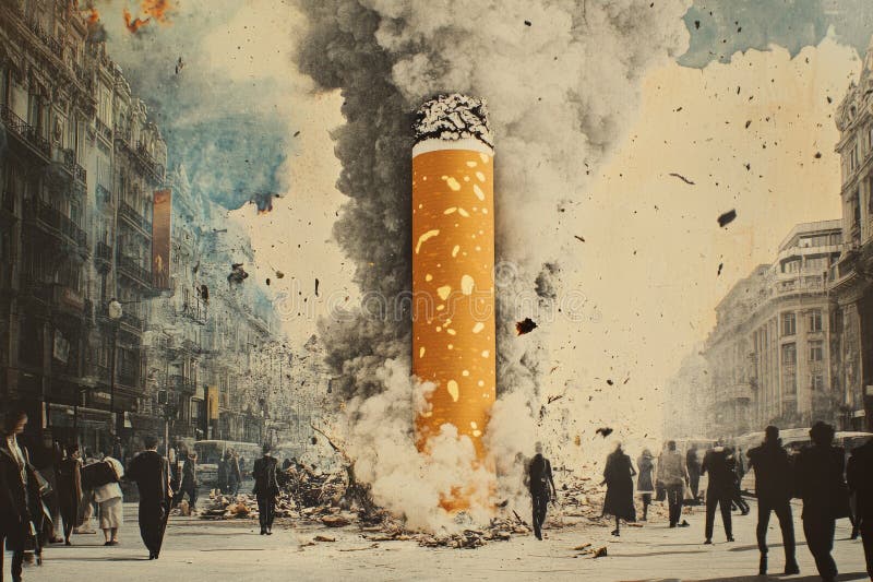 Giant Cigarette Explodes in a City Center, Causing Destruction and ...