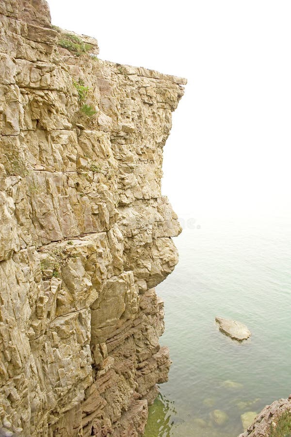Giant Cliff Coming Out of Ocean. Stock Image - Image of giant ...