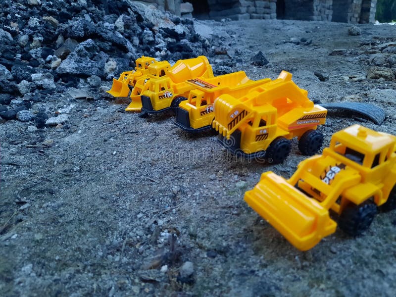 Giant Coal Mine Car Miniature Stock Image - Image of miniature, yellow ...