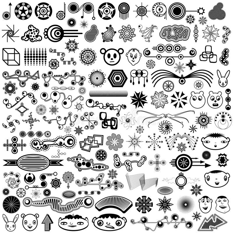 Giant Collection of Unique Vector Design Elements Stock Vector ...
