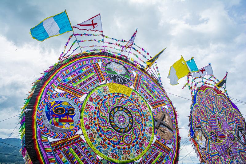 Giant Colorful Kite with Mayan Patterns and Figures, Editorial Stock ...