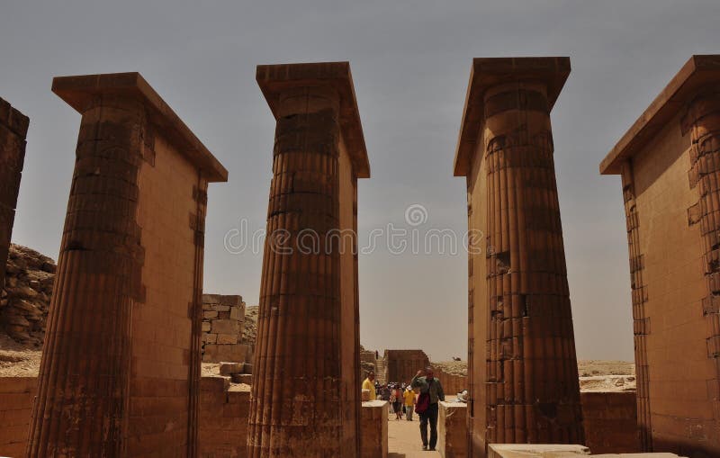 Giant Columns of Historical Building in Egypt Stock Photo - Image of ...
