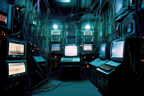 Giant Computer a Room Featuring a Massive Room Sized Computer Co Stock ...