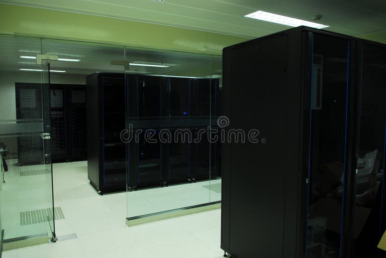 Giant Computer Servers Room Stock Photo - Image of password, equipment ...
