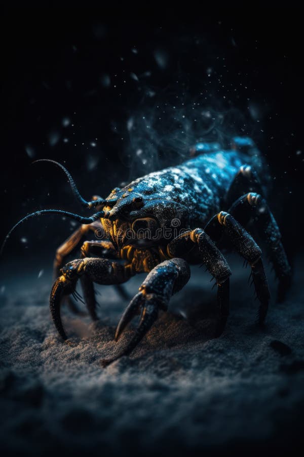 Giant Crayfish (Crayfish) on a Dark Background. Generative AI Stock ...