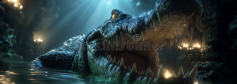 Giant Crocodile, AI Generated Stock Illustration - Illustration of ...