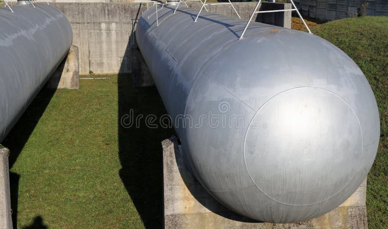Giant Cylindrical Tanks for the Storage of Methane Gas for the S Stock ...