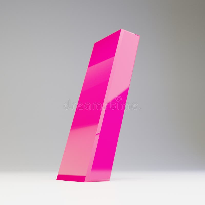 Giant 3D Forward Slash Symbol. Rendered Glossy Pink Font Isolated On ...