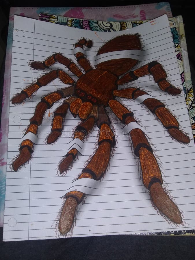Giant 3d spider drawing editorial photo. Image of invertebrate - 234192406