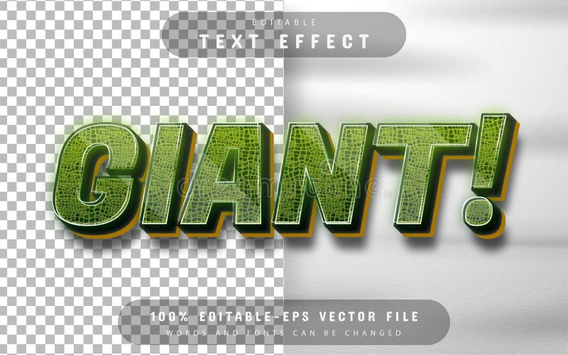 Giant 3d Text Effect Editable Stock Vector - Illustration of graphic ...