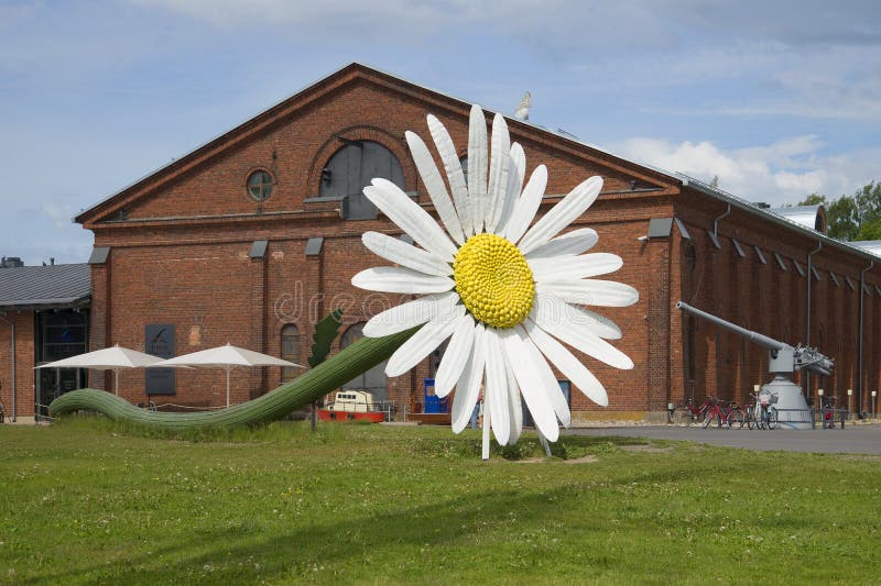 Giant Chamomile Flower Installation in Front of Forum Marinum, Turku ...