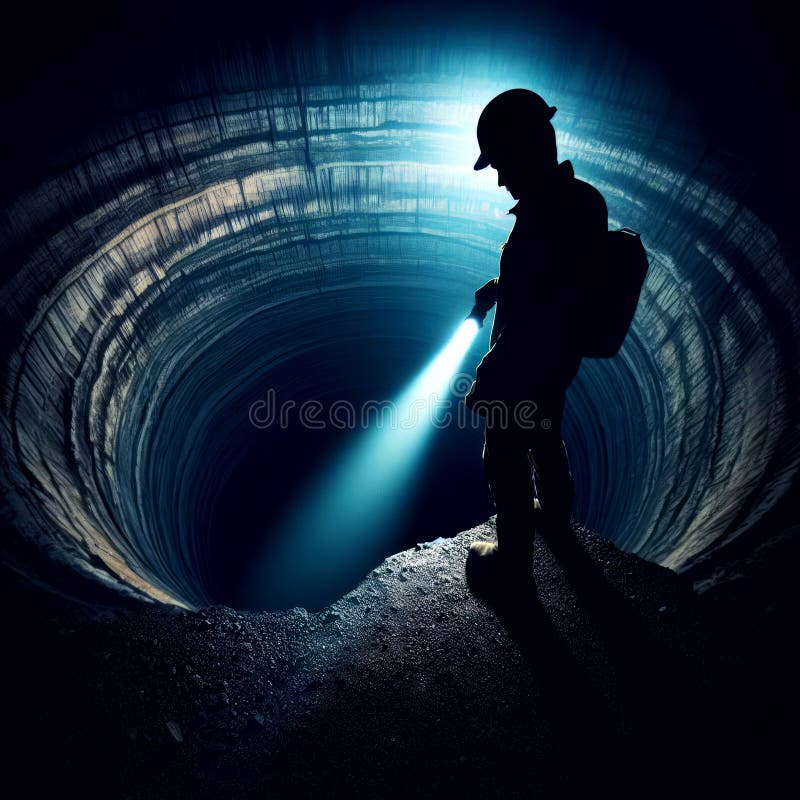 Giant Deep Hole in the Earth Stock Illustration - Illustration of ...