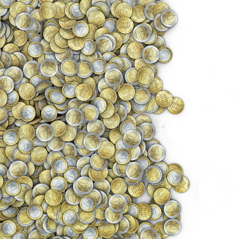 Giant euro coins spill stock illustration. Illustration of account ...