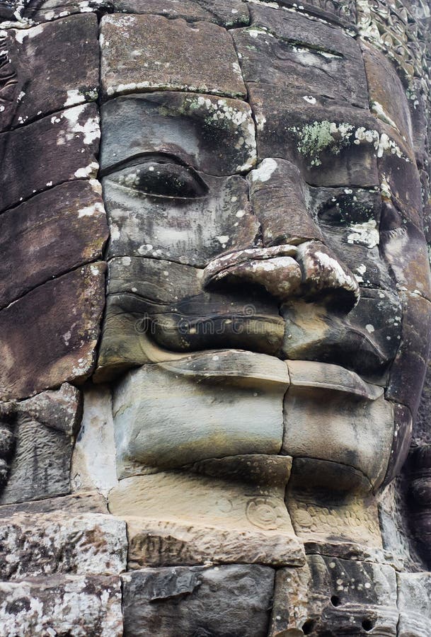 Giant face at Bayon Temple stock photo. Image of traditional - 30073088