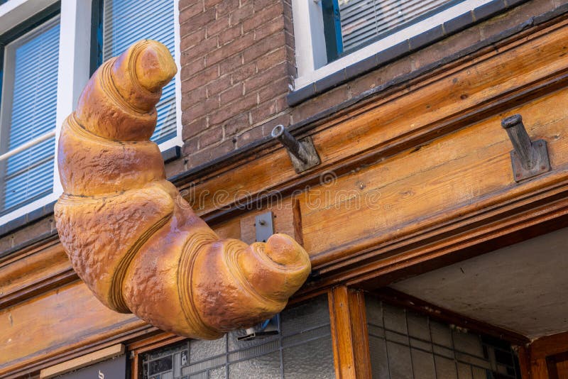 Giant Croissant on the Facade of a Bakery Stock Image - Image of bakery ...