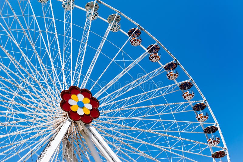 Giant Ferris wheel stock image. Image of blue, white - 93742905