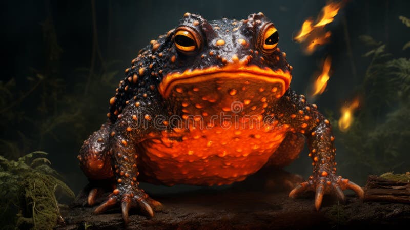 Giant Fire-bellied Toad Realistic and Hyper-detailed Octane Render ...
