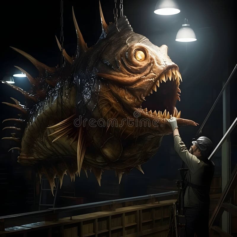 Giant Fish Explore Wallpaper Background or Etc. Stock Illustration ...