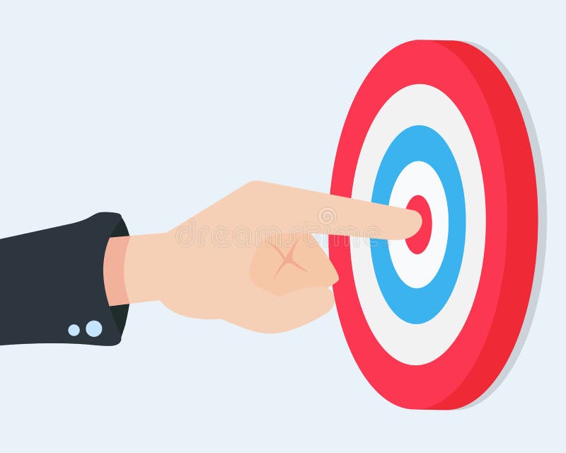 Giant Flat Hand Pointing on Central of Target Stock Vector ...
