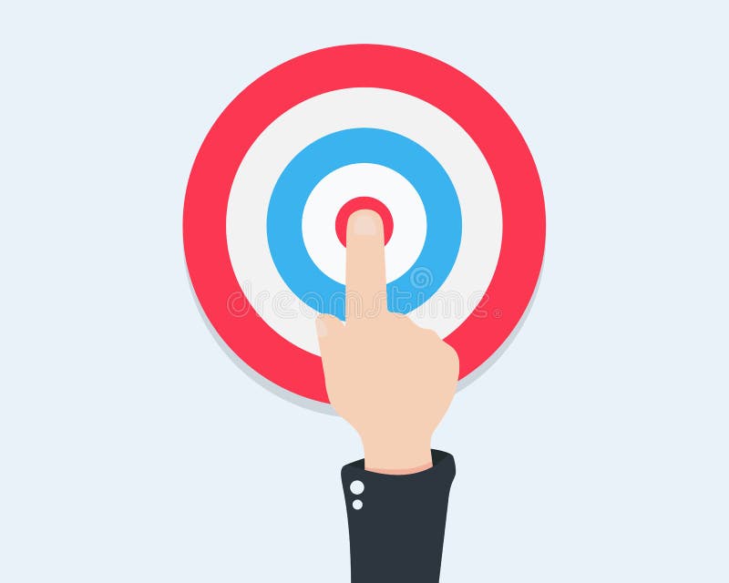 Giant Flat Hand Pointing on Central of Target from Top View Stock ...