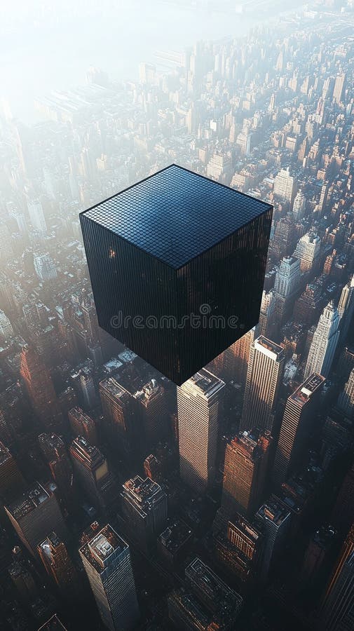A Giant Floating Cube-shaped Building Wallpaper for Smartphone Stock ...