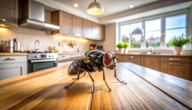 A Giant Fly on a Kitchen Table Representing a Surreal Concept, Pest ...
