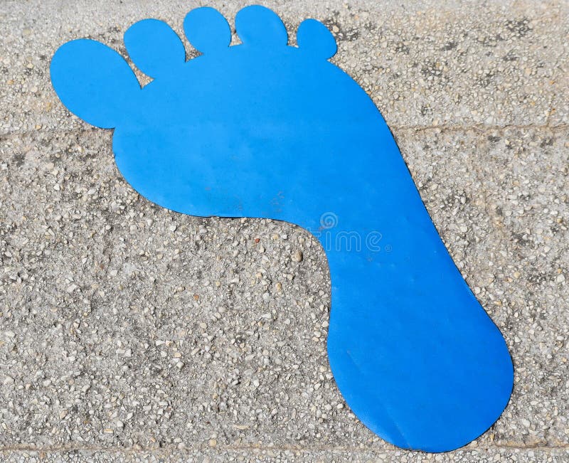 Giant Foot Print Made from Plastic on the Street Stock Photo - Image of ...