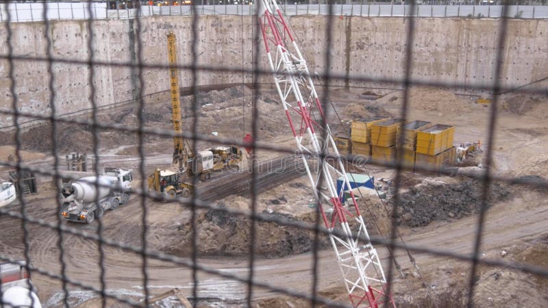 Giant Foundation Pit at Construction Site of Skyscraper Stock Image ...