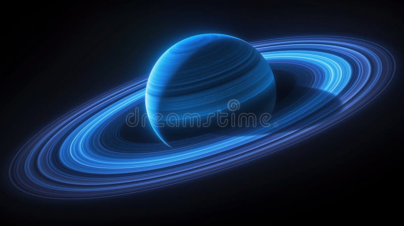 Giant Gas Planet with Glowing Rings 3d Rendering Image, Ai Generated ...
