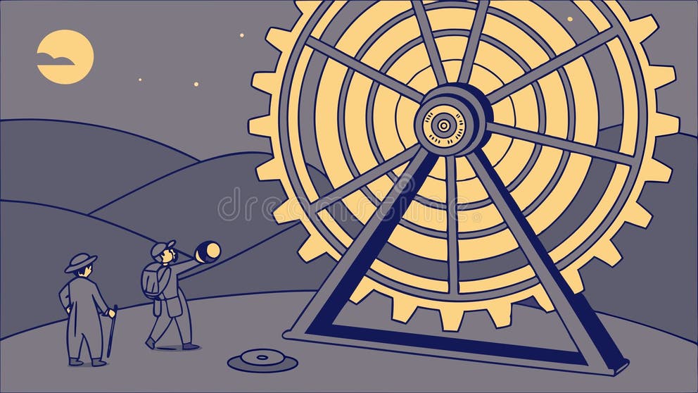 Giant Gear with Small Figures, Vector Design Generative AI Stock Vector ...