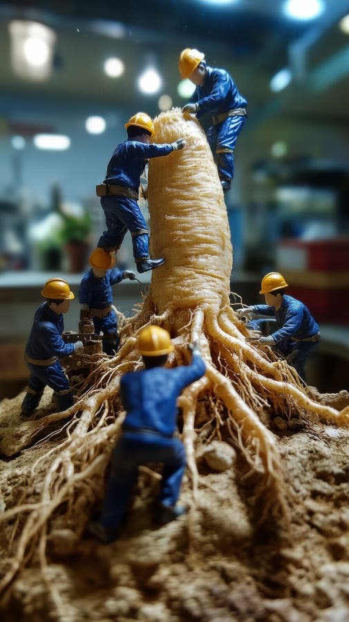 Giant Ginseng Root Repaired by Miniature Construction Workers Boost ...