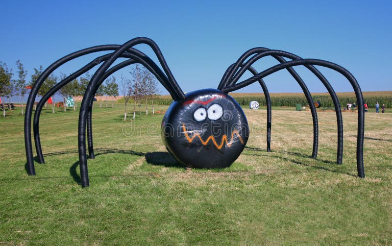 Hay bale spider stock image. Image of farm, fall, halloween - 28003709