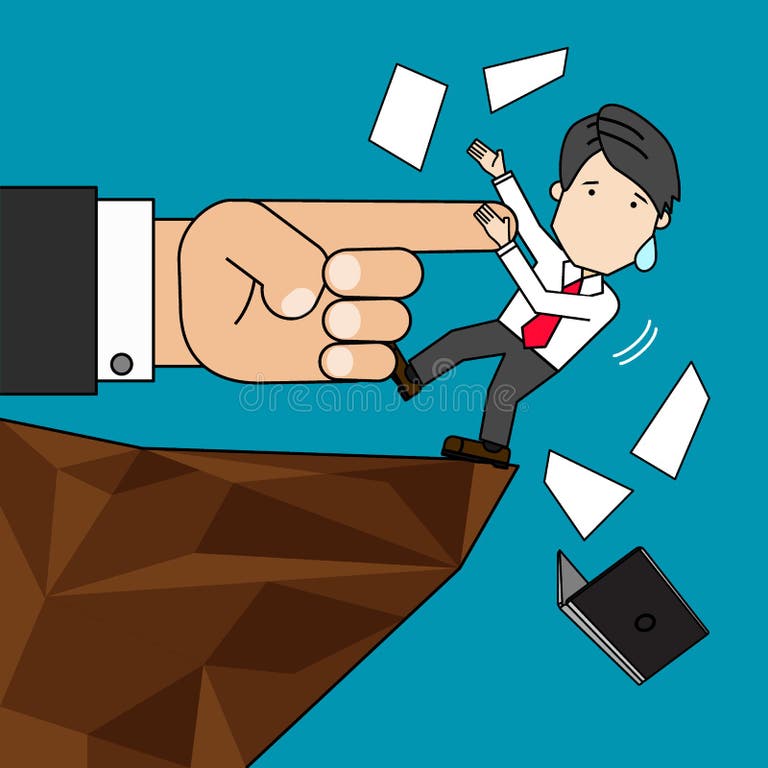 A Giant Hand of Boss Points a Finger Down at Employee Stock Vector ...
