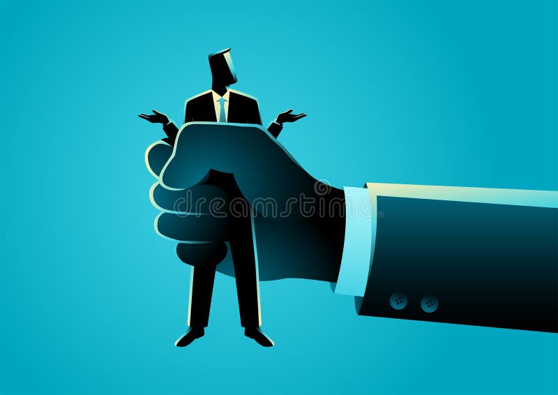 Giant Hand Squeezes a Businessman Stock Vector - Illustration of ...