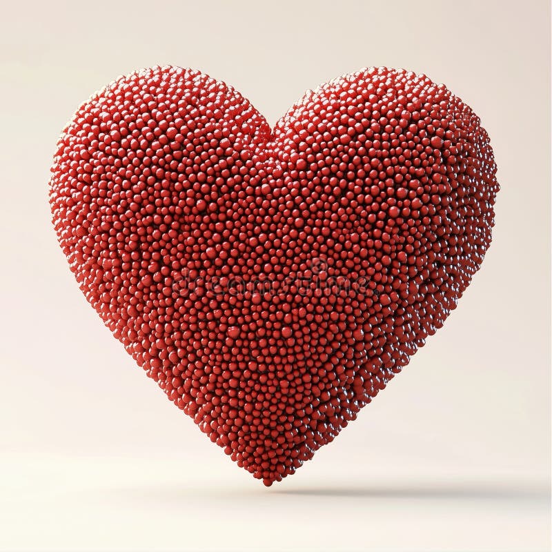 Giant Heart Made of Tiny Hearts in a Unique Dot Pattern Creating ...