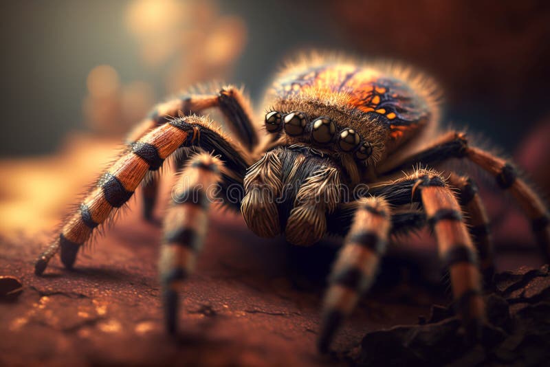 Giant Hyperrealistic Illustration of a Tarantula Insect in Close-Up ...