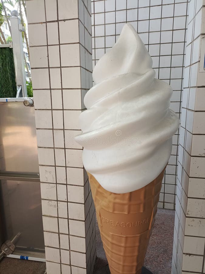 A Giant Ice Cream in Front of the Cafeteria Stock Photo - Image of ...